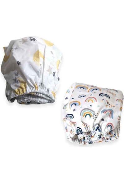 Bebek Özel Pamuklu Bebek ve Çocuk Lastikli Çarşaf Sarı Ay ve Gökkuşağı 90X140 (2 Adet) Bebek Özel Pamuklu Bebek ve Çocuk Lastikli Çarşaf Sarı Ay ve Gökkuşağı 90X140 (2 Adet)