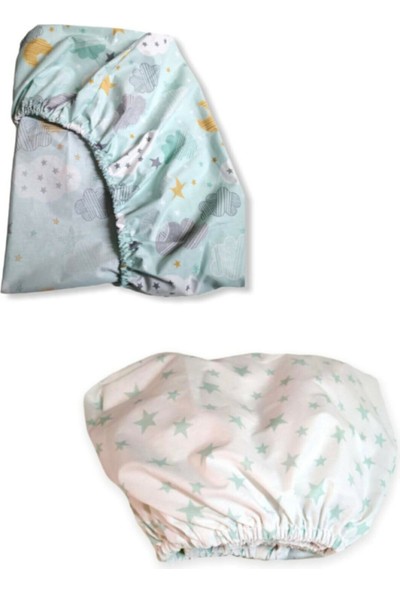 Bebek Özel Pamuklu Bebek ve Çocuk Lastikli Çarşaf Yeşil Ay ve Yeşil Yıldızlı 80X180 (2 Adet) Bebek Özel Pamuklu Bebek ve Çocuk Lastikli Çarşaf Yeşil Ay ve Yeşil Yıldızlı 80X180 (2 Adet)