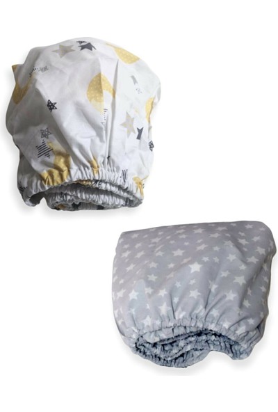Bebek Özel Pamuklu Bebek ve Çocuk Lastikli Çarşaf Sarı Ay ve Gri Zemin Yıldızlı 70X170 (2 Adet) Bebek Özel Pamuklu Bebek ve Çocuk Lastikli Çarşaf Sarı Ay ve Gri Zemin Yıldızlı 70X170 (2 Adet)