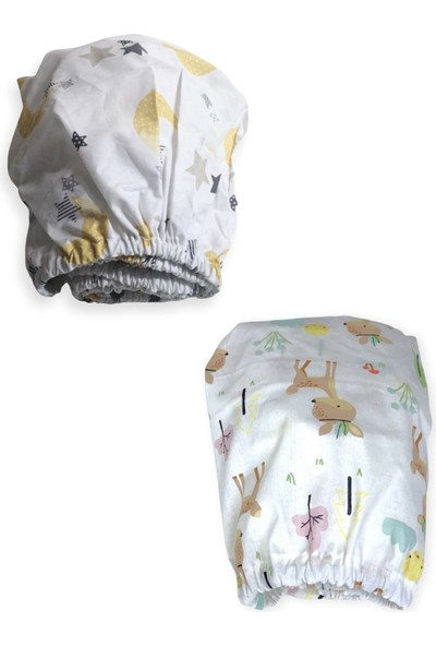 Bebek Özel Pamuklu Bebek ve Çocuk Lastikli Çarşaf Sarı Ay Yıldızlı ve Karaca 70X130 (2 Adet) Bebek Özel Pamuklu Bebek ve Çocuk Lastikli Çarşaf Sarı Ay Yıldızlı ve Karaca 70X130 (2 Adet)