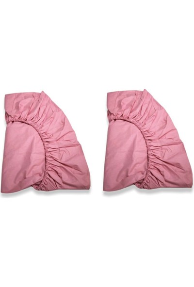Bebek Özel Pamuklu Bebek ve Çocuk Lastikli Çarşaf Pembe 80X180 (2 Adet)