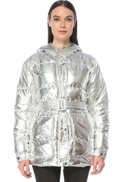 Network Basic Fit Silver Kapüşonlu Kapitoneli Kaban Network Basic Fit Silver Kapüşonlu Kapitoneli Kaban