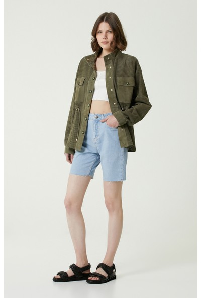 Network Slim Fit Mavi Mini Şort