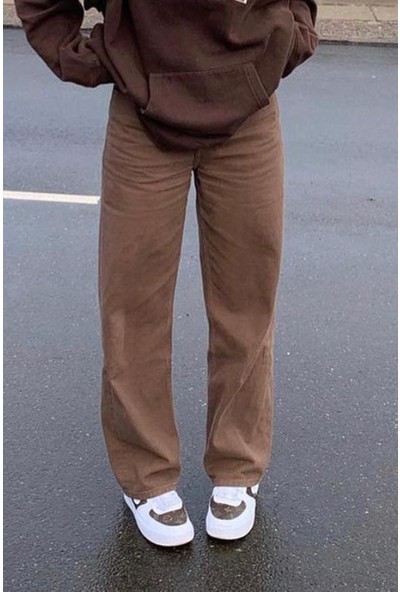 Madmext Mad Girls Kahverengi Palazzo Jean MG1247