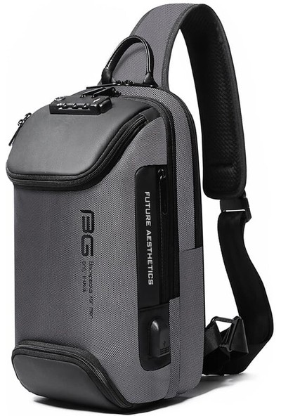 Bange BG-7082 Kilitli ve USB Şarj Portlu Omuz Çantası - Gri (Yurt Dışından) Bange BG-7082 Kilitli ve USB Şarj Portlu Omuz Çantası - Gri (Yurt Dışından)