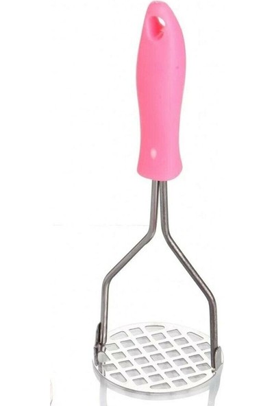Elimin Ucunda Renkli Plastik Saplı Metal Patates Ezici Elimin Ucunda Renkli Plastik Saplı Metal Patates Ezici