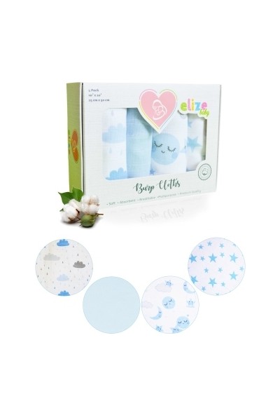 Elize Baby Müslin Bebek Ağız Bezi - 25X50 Cm. (6 Katlı Özel Tasarım) - Omuz Bezi - Ter Bezi - Salya Bezi - Mendil Elize Baby Müslin Bebek Ağız Bezi - 25X50 Cm. (6 Katlı Özel Tasarım) - Omuz Bezi - Ter Bezi - Salya Bezi - Mendil