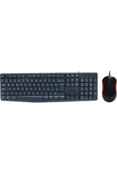 Concord C-1573 Wired USB Kablolu Klavye Mouse Set -Siyah/turuncu Concord C-1573 Wired USB Kablolu Klavye Mouse Set -Siyah/turuncu