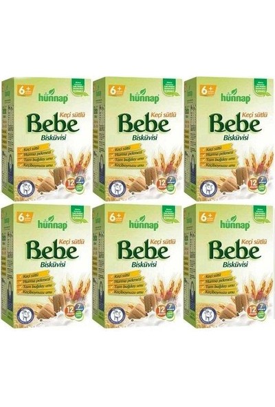 Hünnap Keçi Sütlü Bebe Bisküvisi 400 gr 6'lı