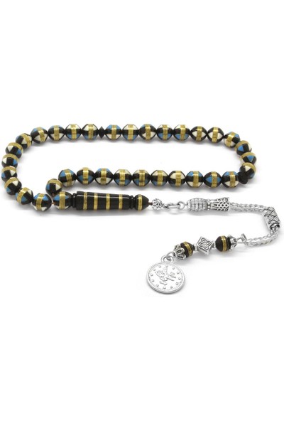 Tesbihane Kararmaz Metal Püsküllü Mavi-Beyaz Mine Dolgulu Pirinç Sarmal Küre Kesim Kuka Tesbih Tesbihane Kararmaz Metal Püsküllü Mavi-Beyaz Mine Dolgulu Pirinç Sarmal Küre Kesim Kuka Tesbih