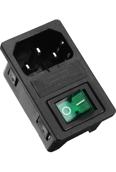 Motorobit Kulaksız Erkek Power Soketi - Yeşil Işıklı Anahtarlı