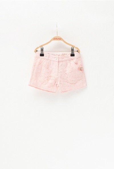 Mininio Kız Bebek Pembe Dantel Kaplamalı Şort (12 Ay - 4 Yaş )