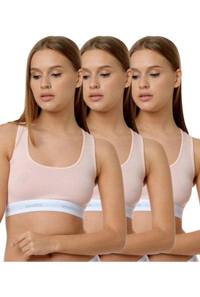 Ozorenza Kadın Pembe Sporcu Sütyen Büstiyer Full Likralı Pamuk 3lü Ozorenza Kadın Pembe Sporcu Sütyen Büstiyer Full Likralı Pamuk 3lü