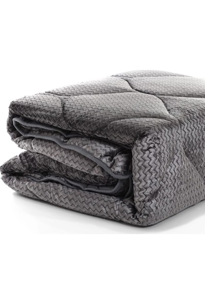 Merinos Tek Kiş Zigzag Fashion Micro Yorgan Füme