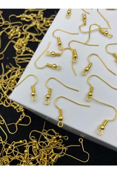 Hedef Bijuteri 100 Adet Gold Renk - Altın Sarısı Renk Küpe Kancası,çengelli Küpe Klipsi,küpe Yapım Malzemesi Hedef Bijuteri 100 Adet Gold Renk - Altın Sarısı Renk Küpe Kancası,çengelli Küpe Klipsi,küpe Yapım Malzemesi
