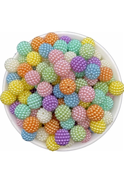 Hedef Bijuteri 50GR Karışık Pastel Renkli 14MM Böğürtlen Model Inci Boncuk ,takı Boncuğu ( ~52 Adet) Hedef Bijuteri 50GR Karışık Pastel Renkli 14MM Böğürtlen Model Inci Boncuk ,takı Boncuğu ( ~52 Adet)