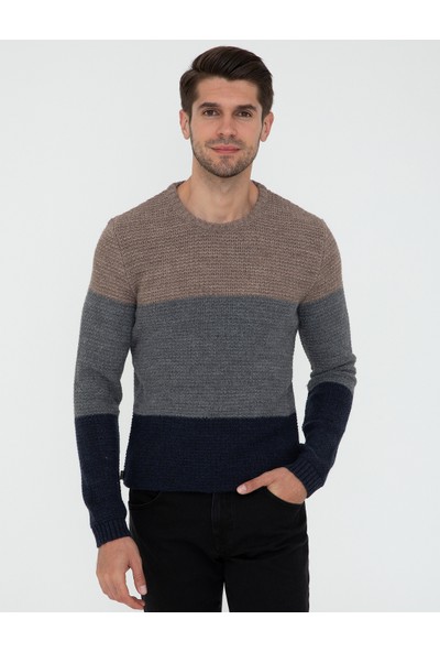 Pierre Cardin Lacivert Slim Fit Triko Kazak 50241435-VR033 Pierre Cardin Lacivert Slim Fit Triko Kazak 50241435-VR033
