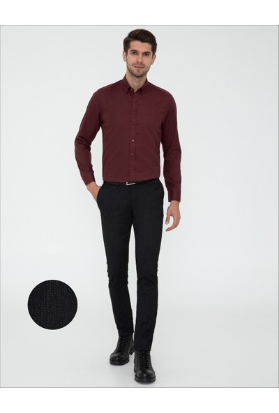 Pierre Cardin Siyah Slim Fit Chino Pantolon 50241491-VR046 Pierre Cardin Siyah Slim Fit Chino Pantolon 50241491-VR046