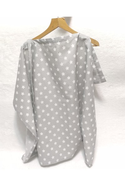 Beybinest Gri yıldızlar Emzirme önlüğü Fularlı ve Balenli Model