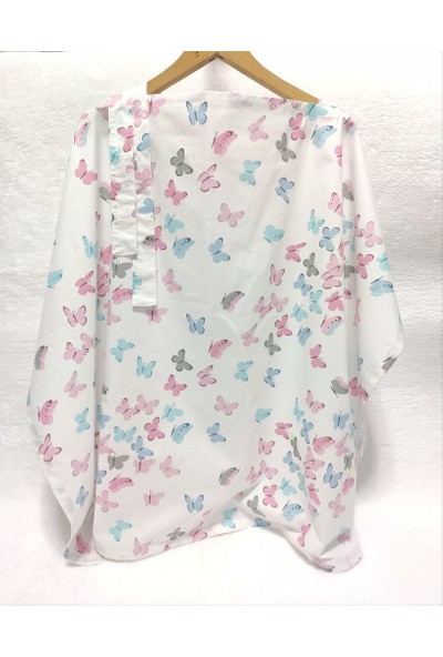 Beybinest Renkli kelebekler Emzirme önlüğü Fularlı ve Balenli Model