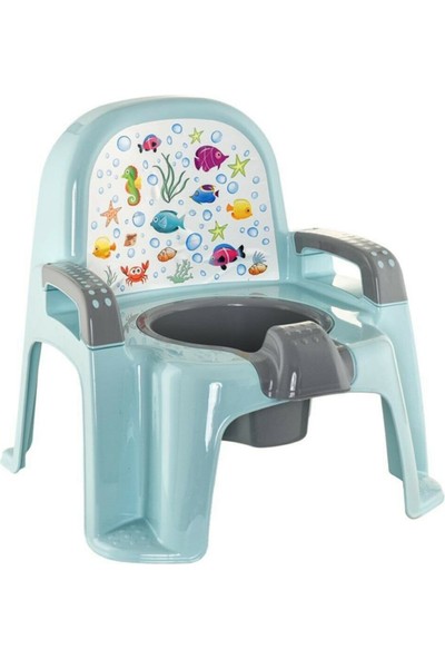 Mirvano Tutma Kollu Afacan Lazımlık, Kaydırmaz Çocuk Lazımlığı, Tuvalet Alıştırma Lazımlığı (Mavi)