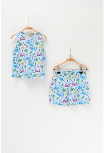 Zeyland Kız Bebek Denizaltı Şortlu Pijama Takımı