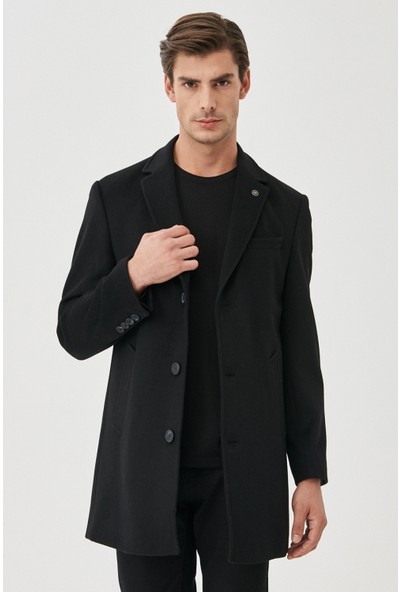 ALTINYILDIZ CLASSICS Standart Fit Mono Yaka Düz Yünlü Klasik Palto