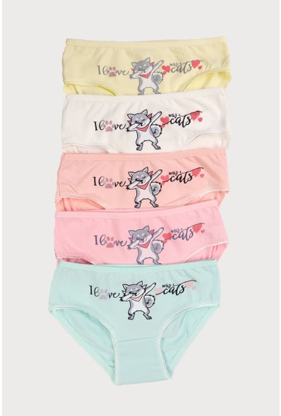 Nicoletta Mıxcolor Kız Çocuk Külot 5 Li Paket Likralı