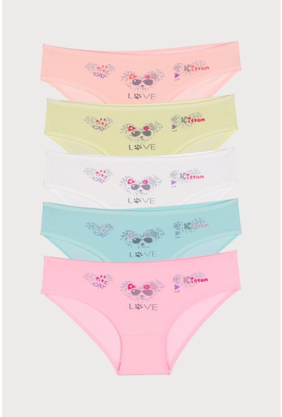 Nicoletta Mıxcolor Kız Çocuk Külot Garson 5 Li Paket Likralı Nicoletta Mıxcolor Kız Çocuk Külot Garson 5 Li Paket Likralı