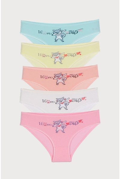 Nicoletta Mıxcolor Kız Çocuk Külot Garson 5 Li Paket Likralı Nicoletta Mıxcolor Kız Çocuk Külot Garson 5 Li Paket Likralı