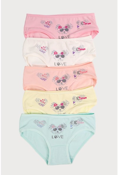 Nicoletta Mıxcolor Kız Çocuk Külot 5 Li Paket Likralı