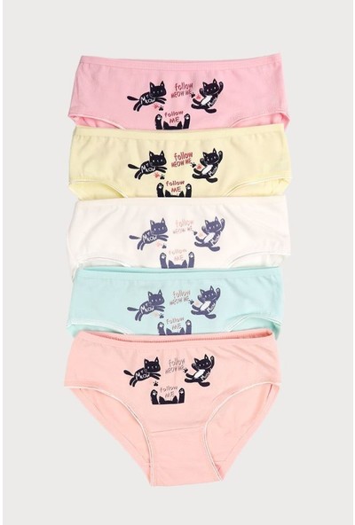 Nicoletta Mıxcolor Kız Çocuk Külot 5 Li Paket Likralı