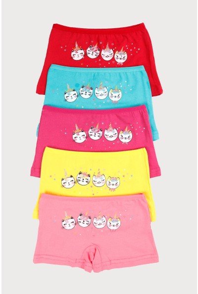 Nicoletta Mıxcolor Kız Çocuk Boxer 5 Li Paket Likralı