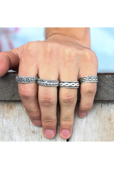 Koof Craft Antik Gümüş Kaplama Ayarlanabilir 4'lü Yüzük Set - 90048 Koof Craft Antik Gümüş Kaplama Ayarlanabilir 4'lü Yüzük Set - 90048
