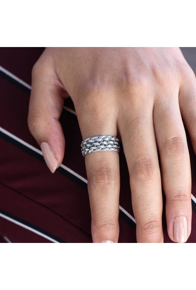 Koof Craft Burgu Model Eskitme Gümüş Kaplama Ayarlanabilir Unisex Yüzük Koof Craft Burgu Model Eskitme Gümüş Kaplama Ayarlanabilir Unisex Yüzük