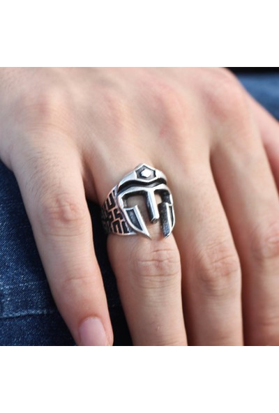 Koof Craft Savaşçı Miğfer Model Antik Gümüş Kaplama Ayarlanabilir Yüzük - 65780 Koof Craft Savaşçı Miğfer Model Antik Gümüş Kaplama Ayarlanabilir Yüzük - 65780