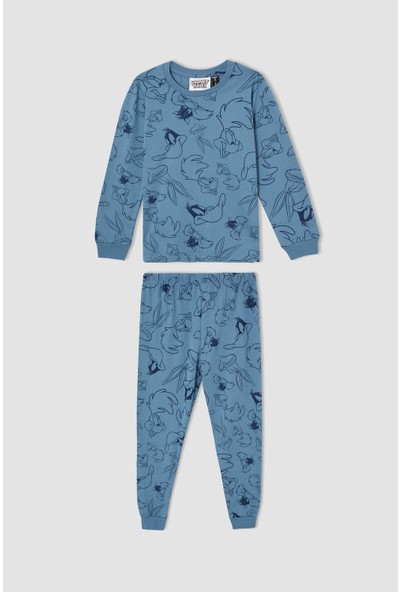 DeFacto Erkek Çocuk Looney Tunes Lisanslı Uzun Kollu Pijama Takımı V6076A621WN