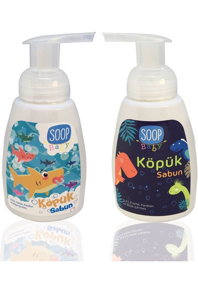 Soop Baby Köpük Sabun 2'li Paket Soop Baby Sevimli Dinazor & Soop Baby Shark Soop Baby Köpük Sabun 2'li Paket Soop Baby Sevimli Dinazor & Soop Baby Shark
