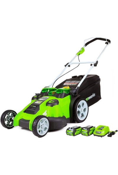 Greenworks 25367 Akülü Çim Biçme Makinesi 49 cm Çift Bıçak