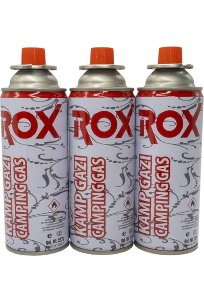 Rox Kamp Ocak Gazı Valfli Kartuş 227GR 3 Adet Rox Kamp Ocak Gazı Valfli Kartuş 227GR 3 Adet
