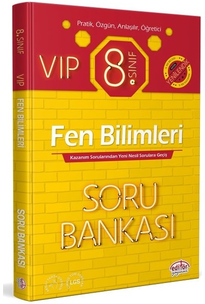 Editör Yayınları 8. Sınıf VIP Fen Bilimleri Soru Bankası