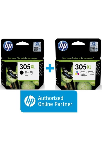 Hp 305XL Siyah ve Renkli 2li Paket - 3YM63AE / 3YM62AE