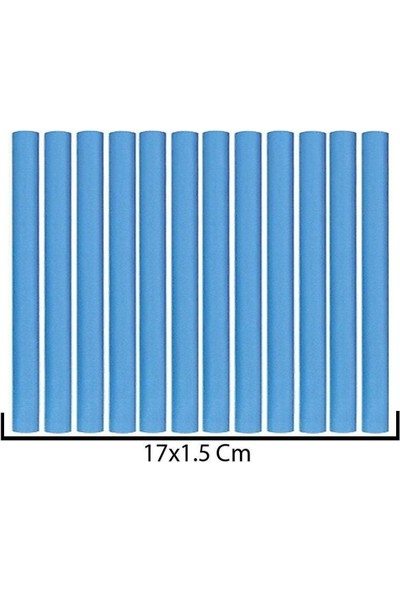 Hair 12'li Sosis Bigudi - Mavi