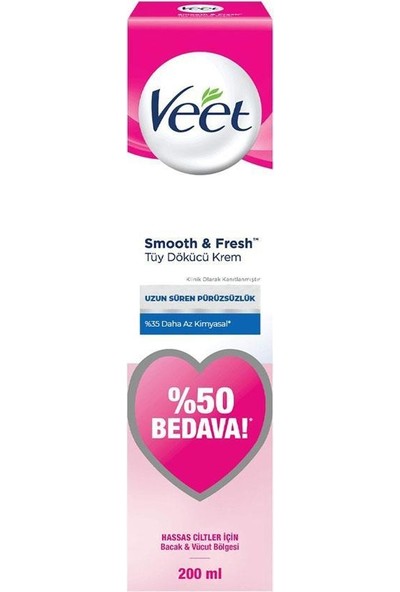 Veet Fresh Hassas Ciltler Için Tüy Dökücü Krem 200 ml