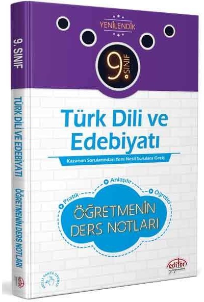 Editör Yayınları 9. Sınıf Türk Dili Edebiyatı Öğretmenin Ders Notları