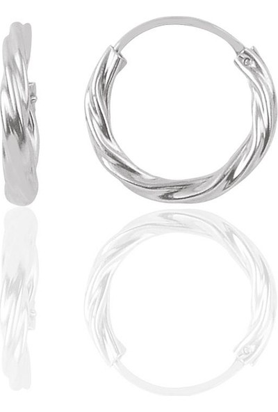 Söğütlü Silver Gümüş 14 mm Burgu Modeli Halka Küpe Söğütlü Silver Gümüş 14 mm Burgu Modeli Halka Küpe