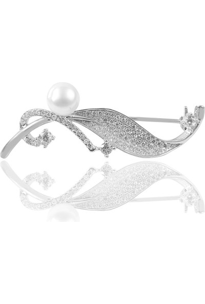 Söğütlü Silver Gümüş Inci ve Zirkon Taşlı Broş Söğütlü Silver Gümüş Inci ve Zirkon Taşlı Broş