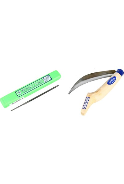 Gülbahçe Dövme Çelik Fındık ve Muz Bıçağı Büyük ve Bileme Eğesi Gülbahçe Dövme Çelik Fındık ve Muz Bıçağı Büyük ve Bileme Eğesi