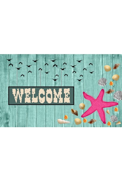 Ardizayn Welcome, Turkuaz, Dekoratif, Kaymaz Deri Taban, Yıkanabilir, Kapı Önü Paspas 40X60 cm Ardizayn Welcome, Turkuaz, Dekoratif, Kaymaz Deri Taban, Yıkanabilir, Kapı Önü Paspas 40X60 cm