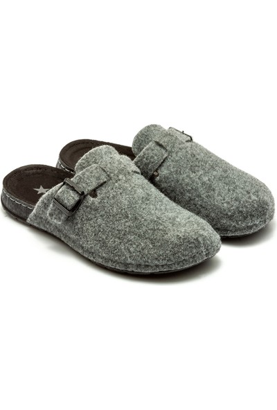 Twigy Felt Tokalı Gri Erkek Terlik Twigy Felt Tokalı Gri Erkek Terlik